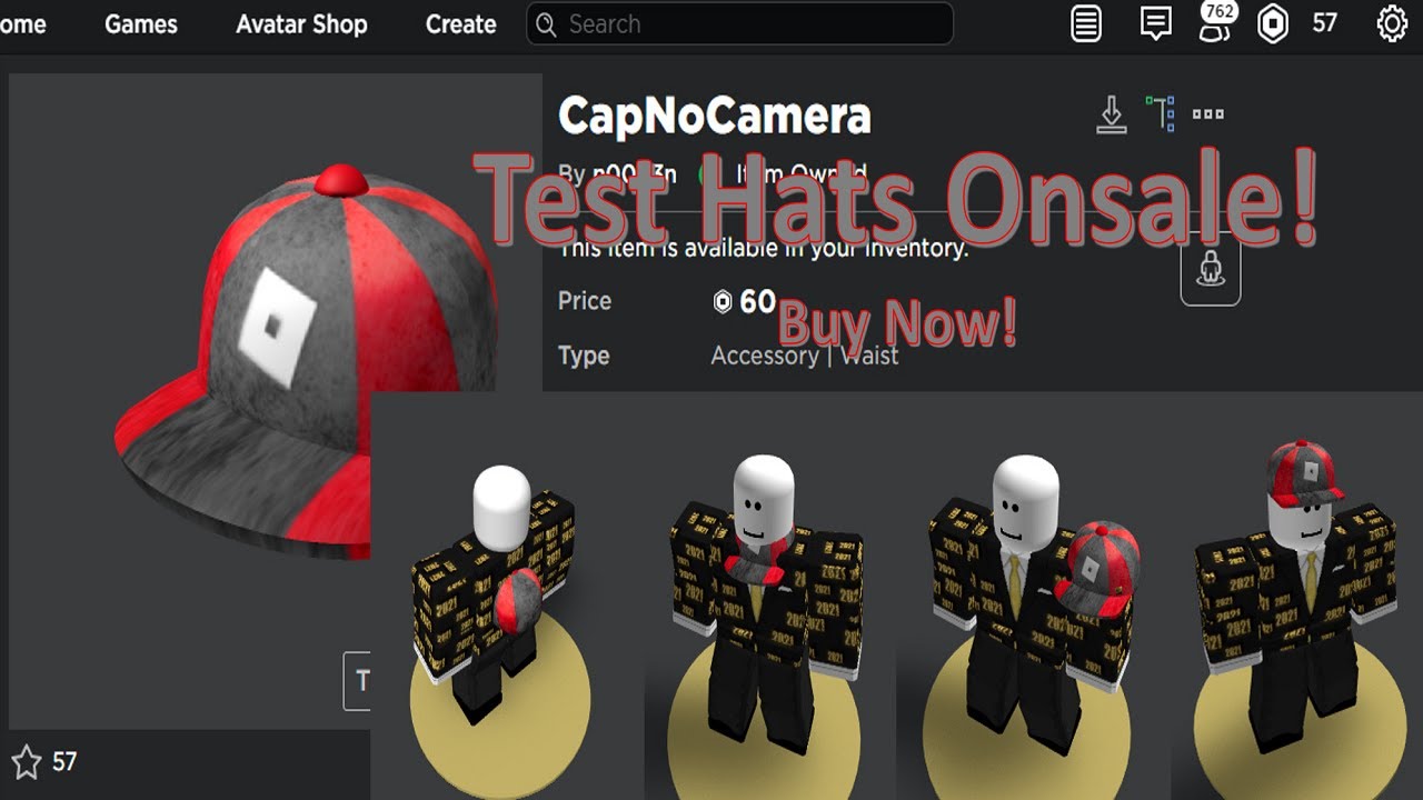 Roblox Test hats onsale! Buy quick! - YouTube