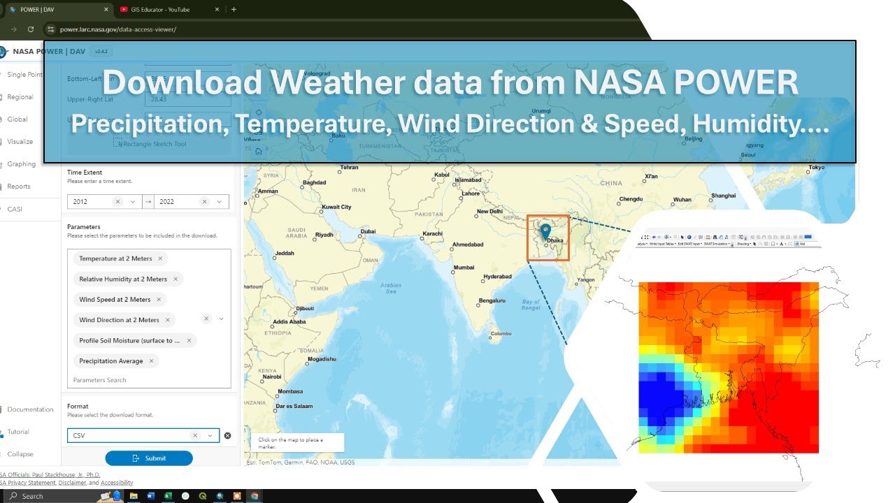 Download Weather data from NASA Power website: Precipitation ...