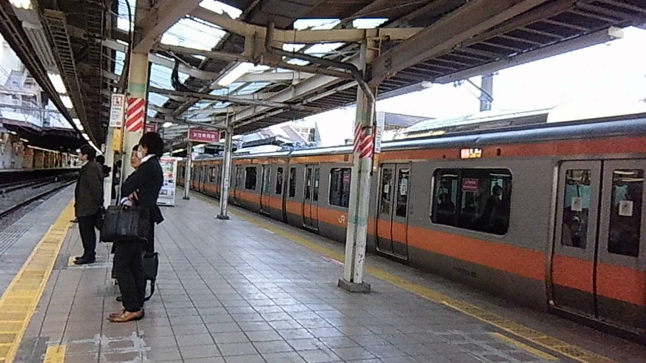 Chuo Line Trains Departing Kokubunji Station 国分寺駅中央線 (130228hdc) - YouTube