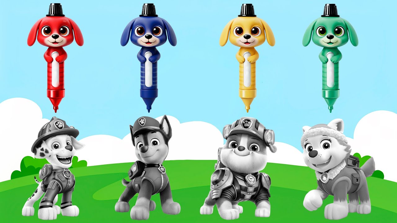 Paw Patrol Dress Up & Learn Colors! Kids Coloring with Chase & Friends ...