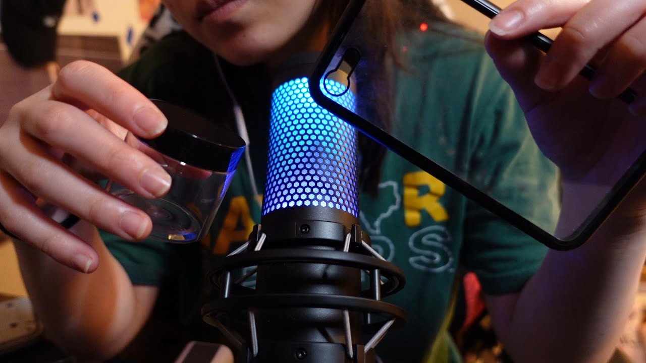 ASMR glass and plstic tapping, scratching and lid sounds ~no talking ...