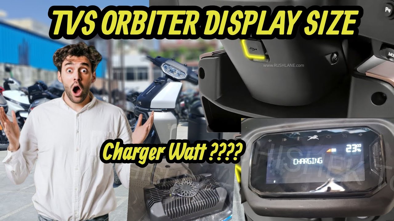 TVS Orbiter Charging Cluster, including charger watt, charging time ...