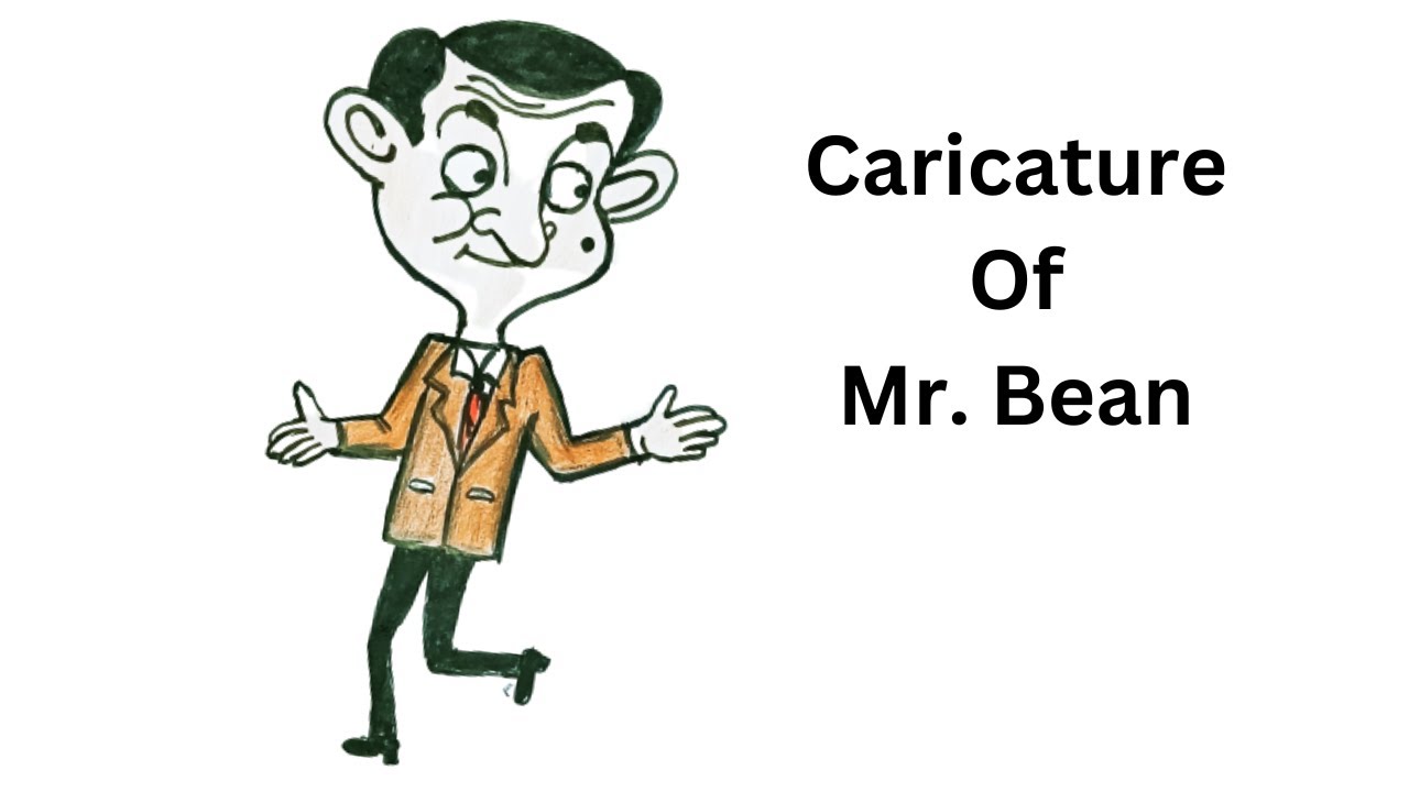 Caricature of Mr.Bean | Step by step | Easy Drawing | The Rainbow Heart ...