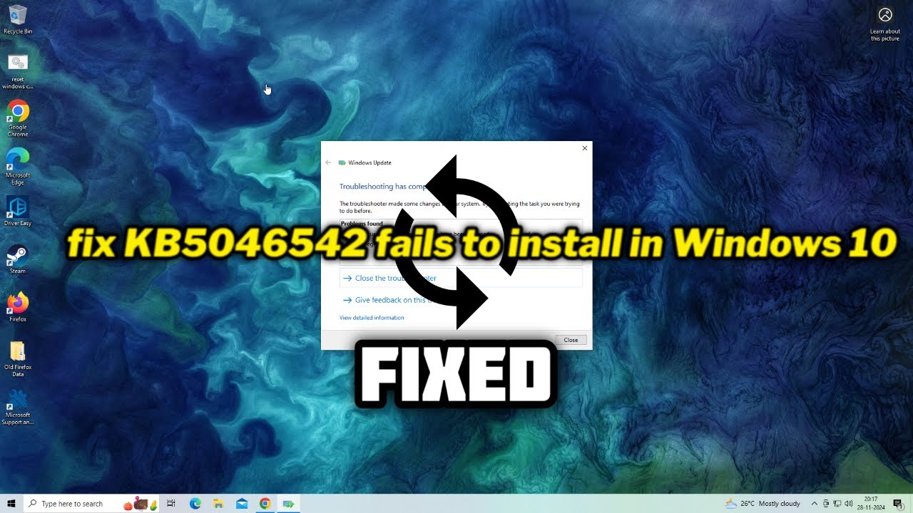 (FIXED) KB5046542 fails to install in Windows 10 - YouTube
