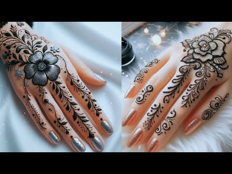 Glittery mehndi designs |simple and trending|kinza zia collection - YouTube