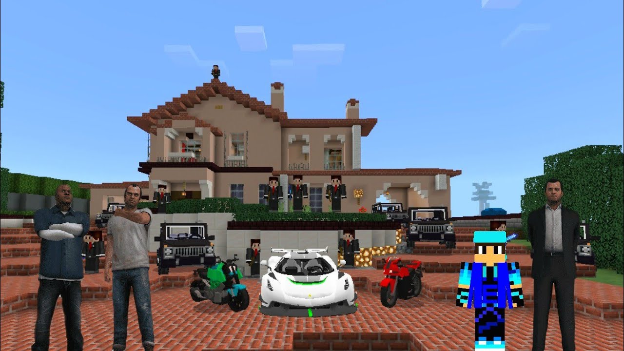 VISITING GTA V MICHAEL'S HOUSE IN MINECRAFT - YouTube