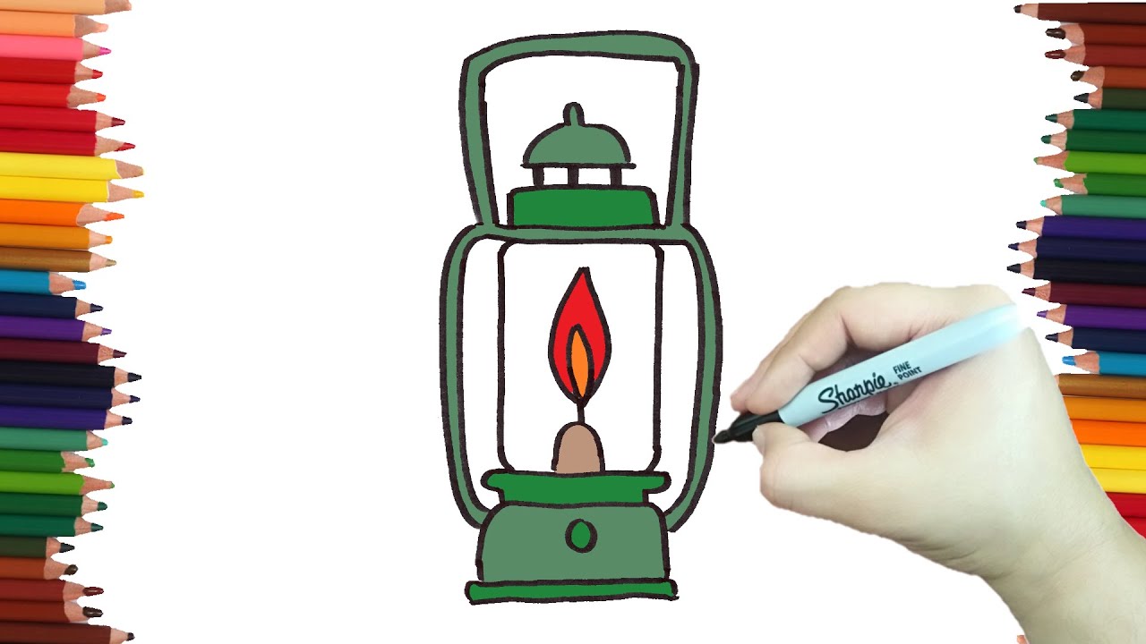 How to draw easily a LAMP Step by Step - YouTube