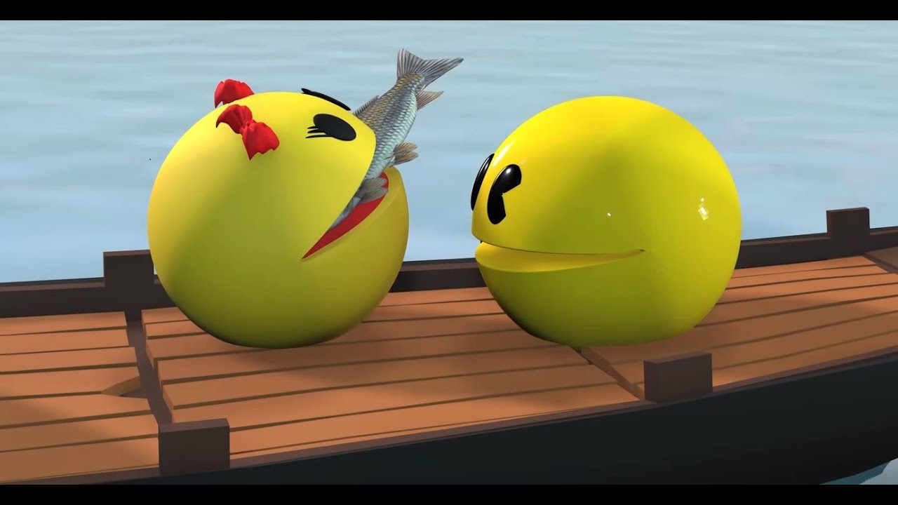 Pacman and his Girlfriend vs Shark in the Ocean - YouTube