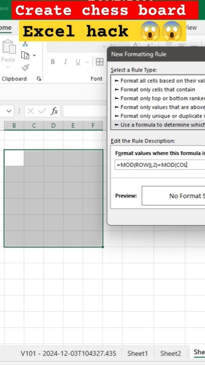 How to create chess board in excel #shorts #youtubeshort #excelhacks #exceltricks #devotional ...