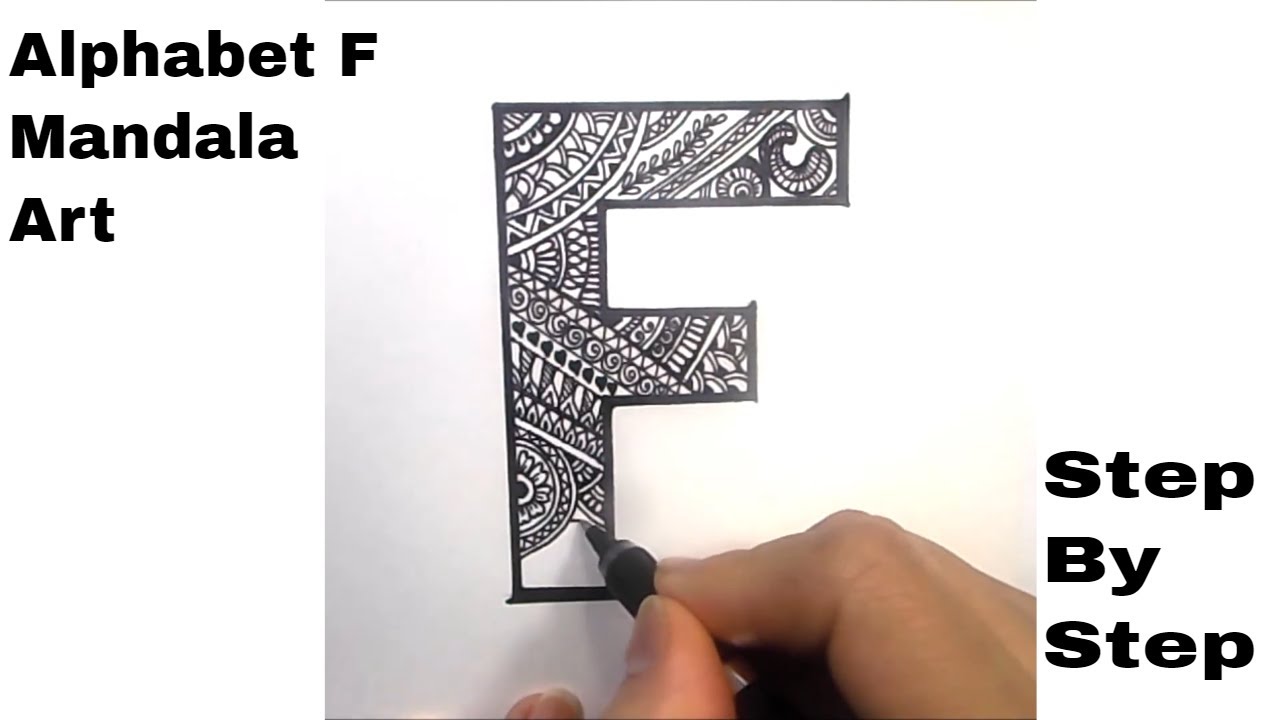 F Mandala Art / Letter F Mandala Art / How to Draw Mandala Art For ...