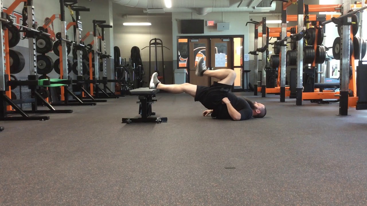 Single Leg Hamstring ISO Hold on Bench - Straight Leg - YouTube