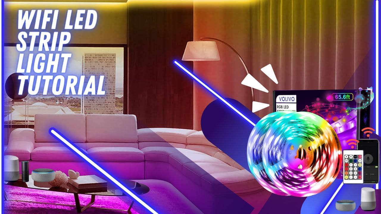 Strip Lights installation Amazon LED Wifi Smart Home integration - YouTube