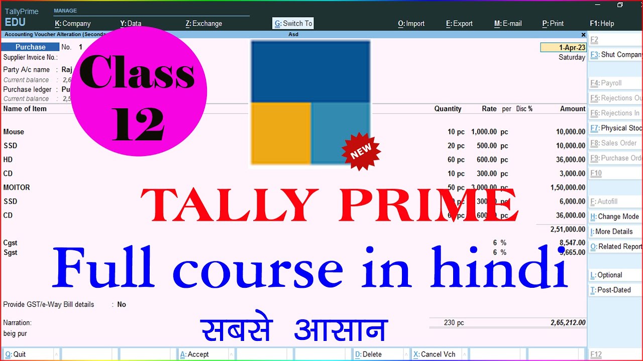 tally prime | tally prime basic | tally prime full course in hindi | tally prime full course ...