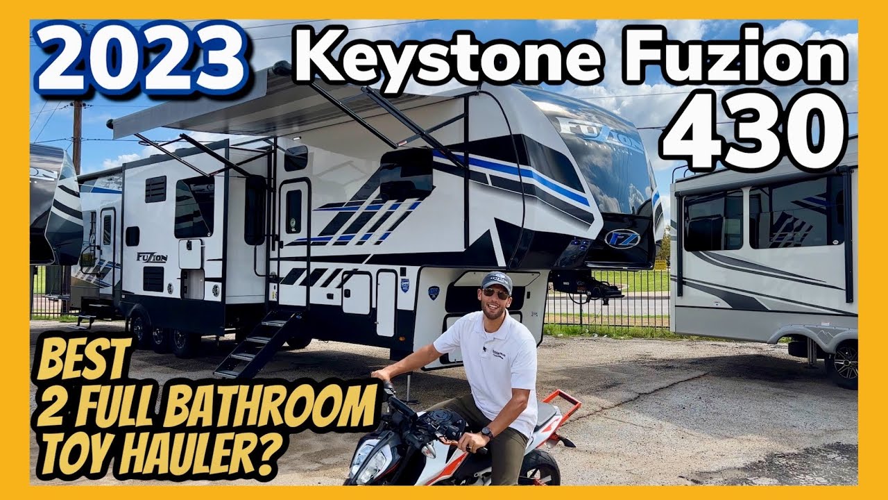 2023 Keystone Fuzion 430 | 2 FULL Bathrooms + Sectional Sofa Toy Hauler ...