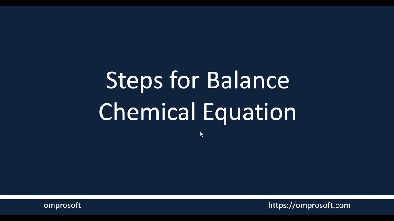C1S2L3 - How to Balance Chemical Equation - YouTube