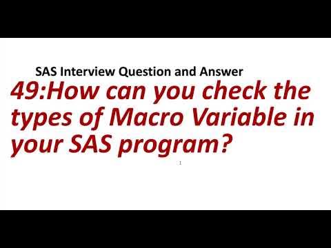 49. How can you check the types of Macro Variable in your SAS program? - YouTube