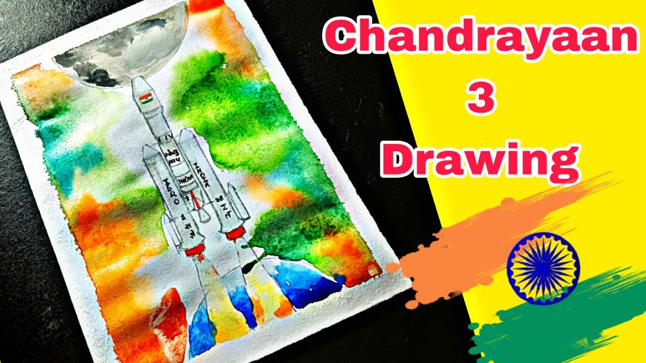 Chandrayaan 3 land on moon Successfully | Chandrayaan 3 Drawing ...