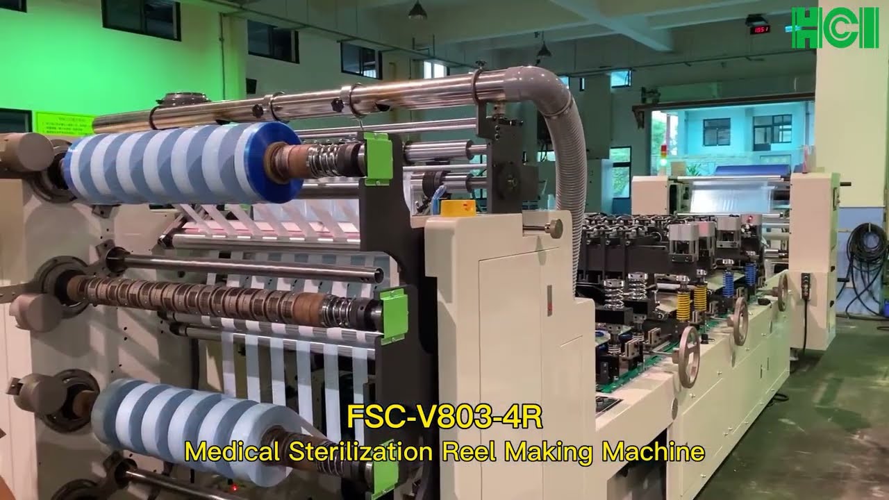 HCI Sterilization Reel Making Machine Model FSC-V803-4R - YouTube