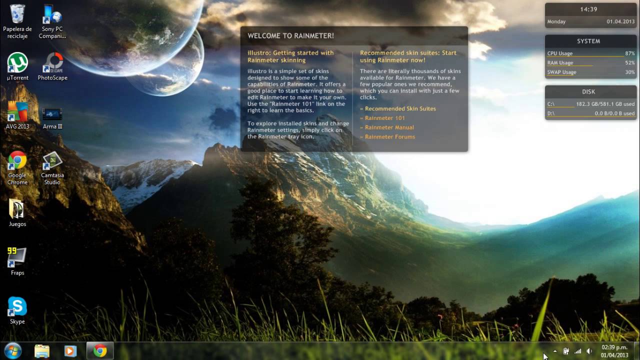 Descargar e Instalar Rainmeter + Skins (Gadgets For Windows) - YouTube