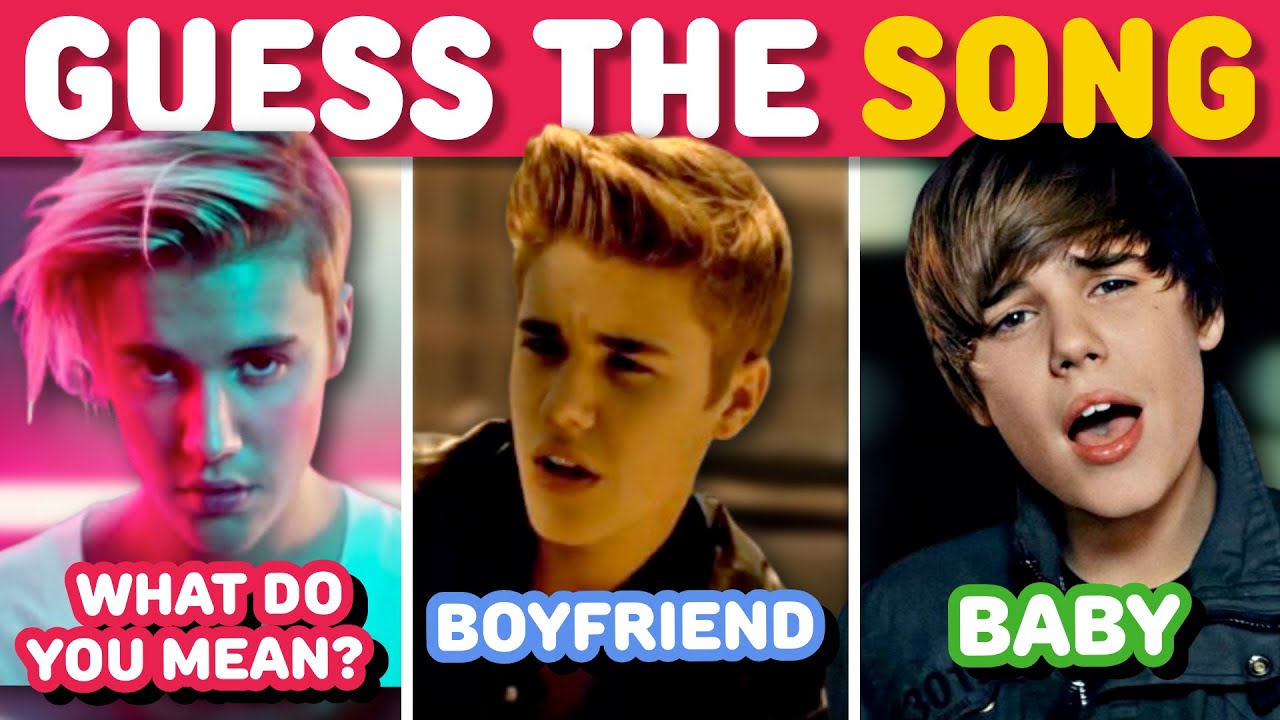 GUESS THE JUSTIN BIEBER SONG IN 3 SECONDS 🎤 | Song Quiz - YouTube