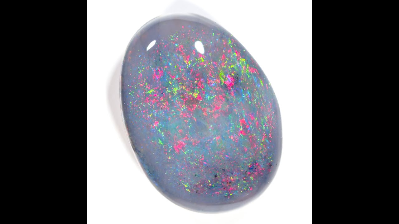 1.44ct solid semi black opal from Lightning Ridge, Australia - YouTube