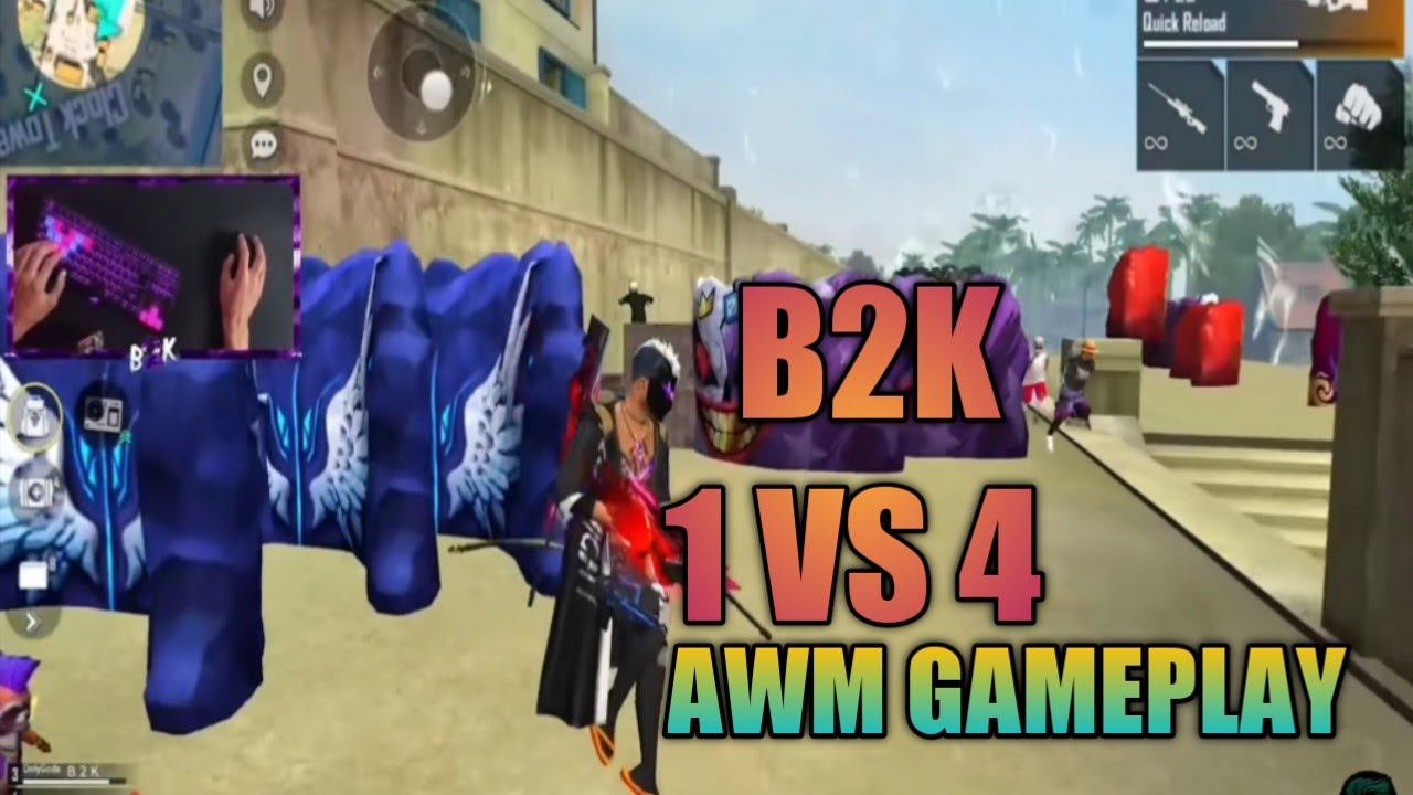 B2k 1vs4 awm gameplay🔥@Born2Kill @B2Kyt#freefire #gaming #gameplay # ...