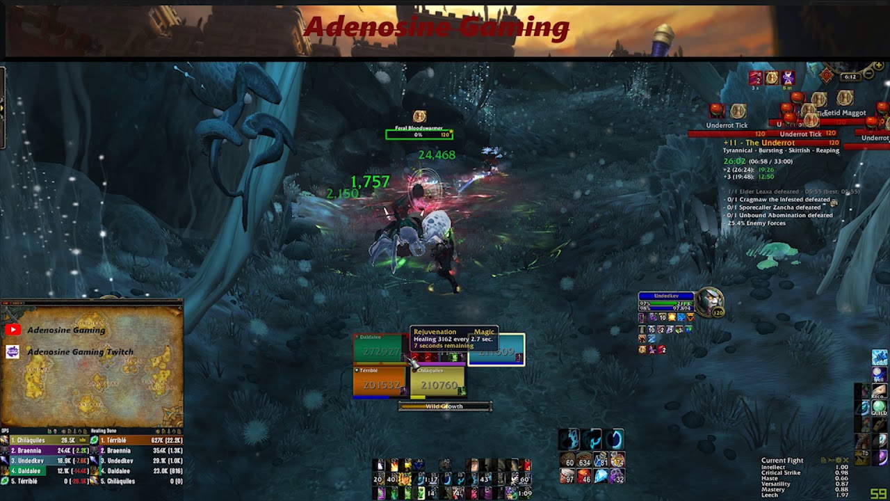 Resto Druid Mythic Plus Underrot mythic + Key (WoW 2019 video) - YouTube