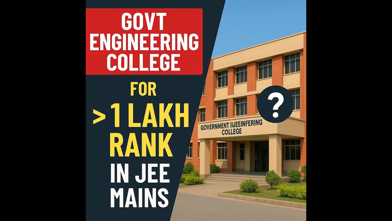 Top Govt Engineering Colleges for 1 Lakh+ Rank in JEE Mains 2024 | Low ...