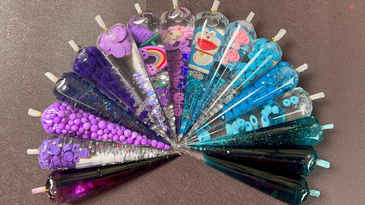 Blue Purple Slime Making With Piping bags | Satisfying Slime Video #193 ...