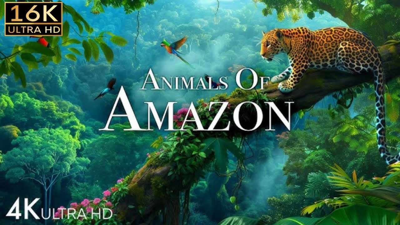 16k Video Ultra HD Amazon jungle Animal 4k HDR video Beautiful animal ...