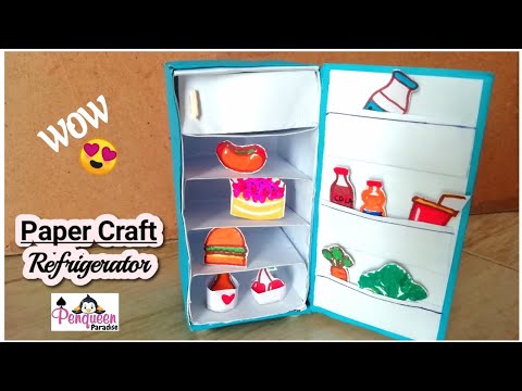 How to make Miniature Refrigerator using Paper | Miniature Refrigerator ...