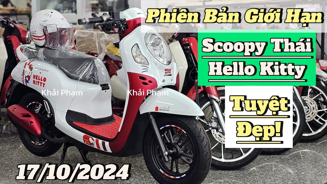 Cận cảnh Honda SCOOPY Hello Kitty nhập khẩu Thái Lan tuyệt đẹp ship Hà ...