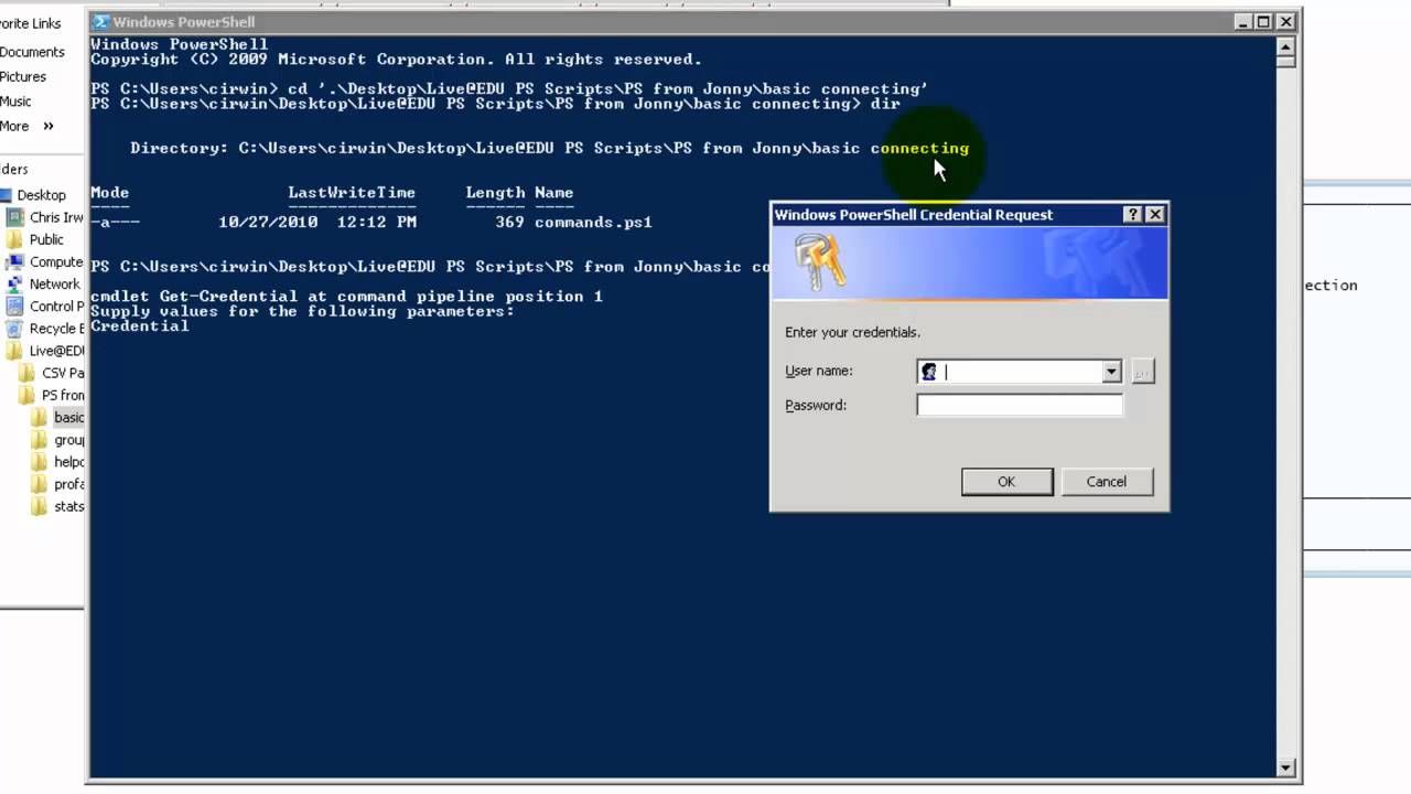 Using PowerShell to connect to Live@EDU - YouTube