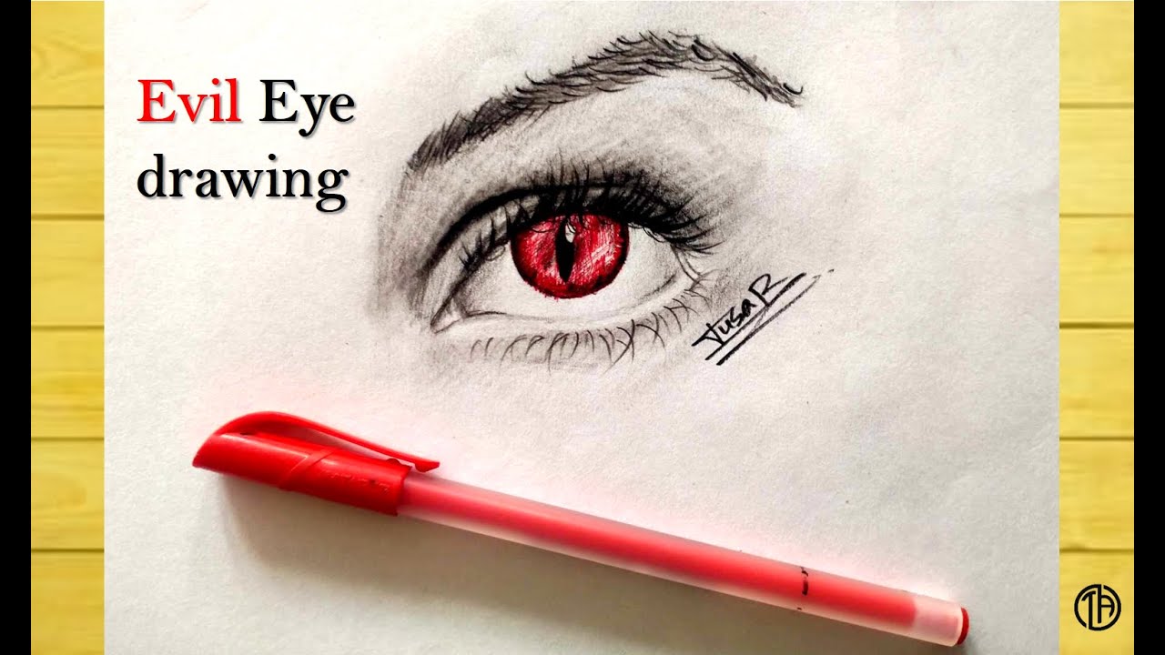 Evil 👿 red eye drawing || #drawing #art - YouTube