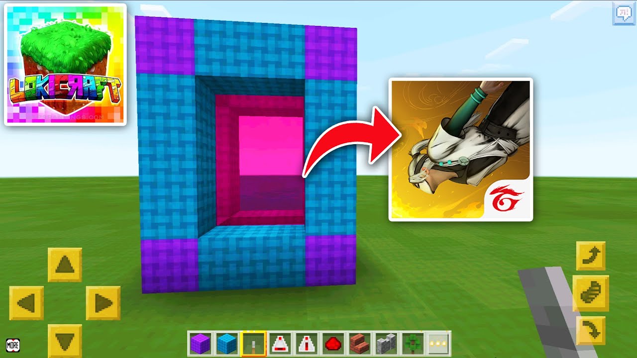 How to Make PORTAL to FREE FIRE in LOKICRAFT - YouTube