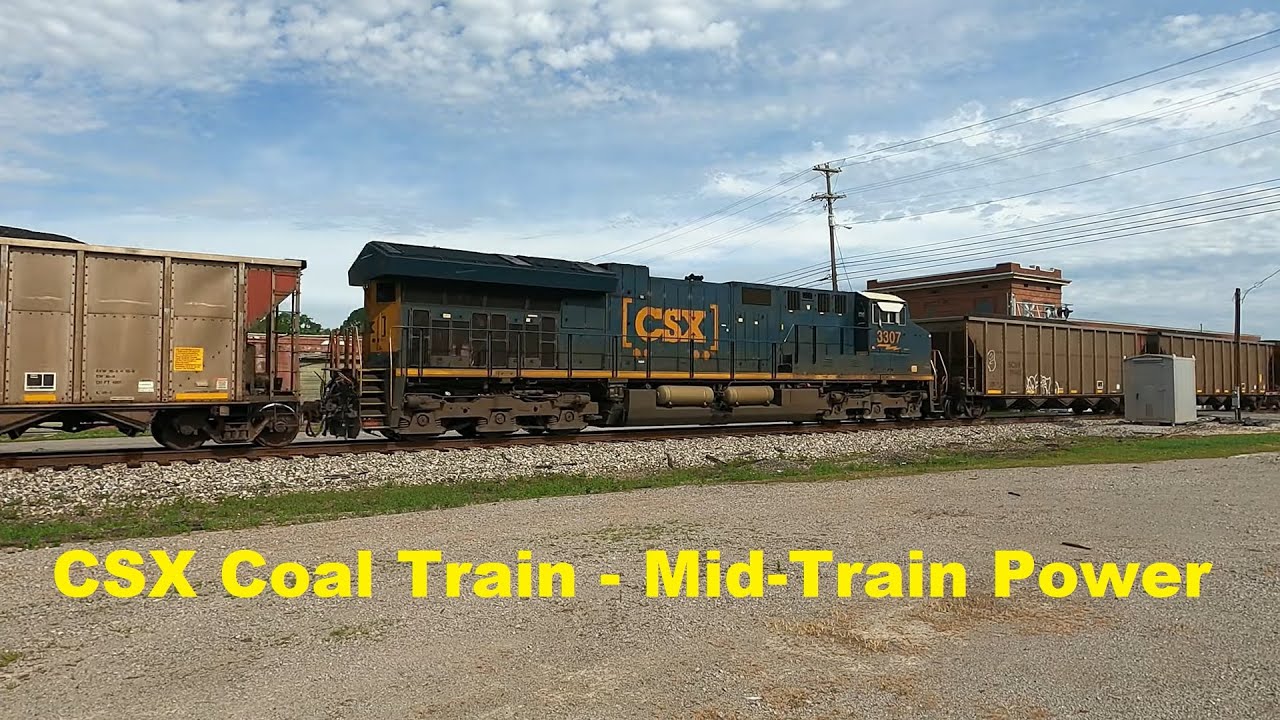 CSX Coal Train with 805, 400 & Mid-Train 3307 - YouTube