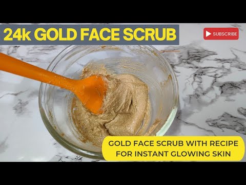 24k gold face scrub recipe/ Easy sugar scrub recipe for glowing skin # ...