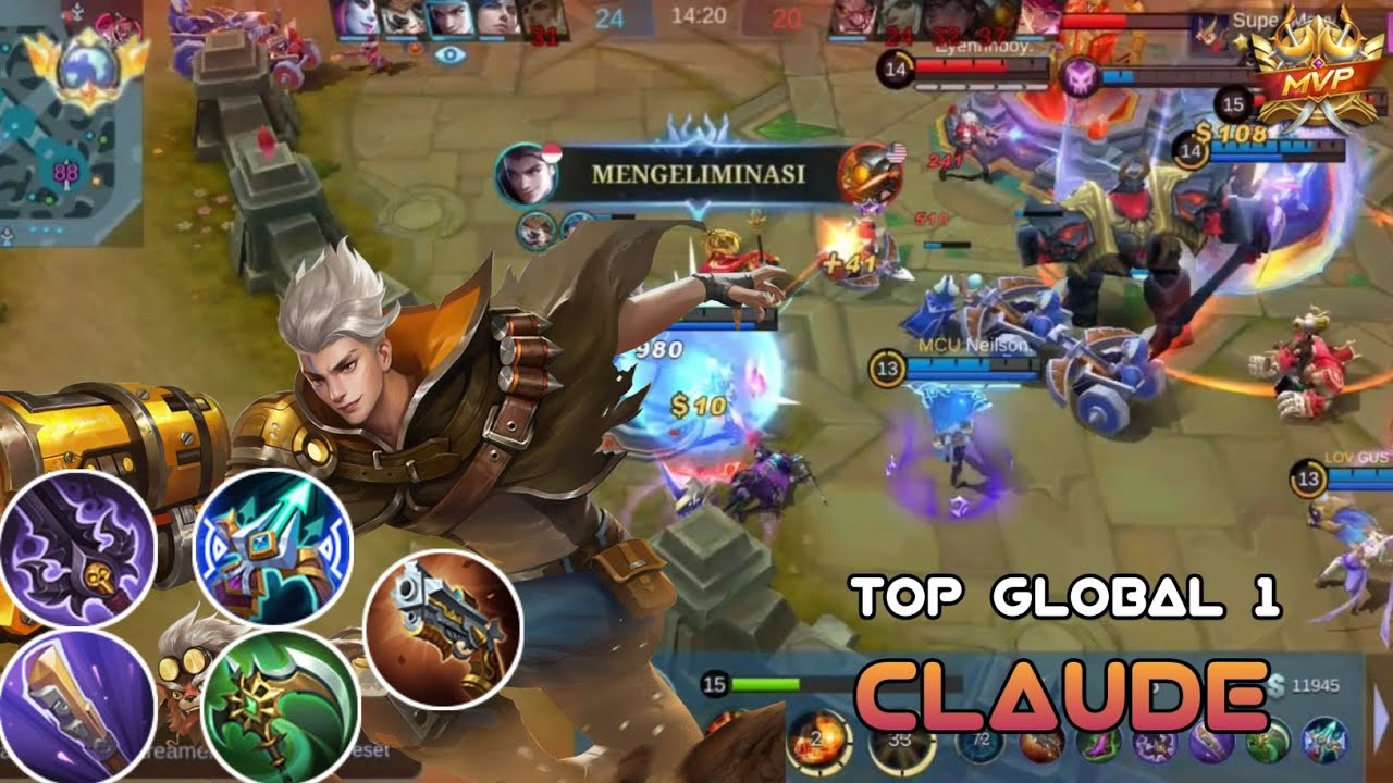 UNBEATABLE!!! BEST BUILD CLAUDE - MOBILE LEGENDS - | TOP GLOBAL 1 ...