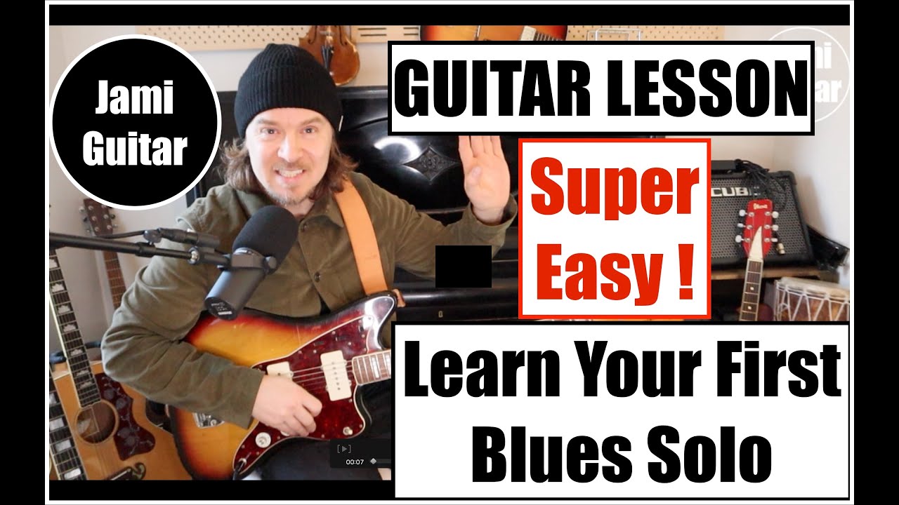 Guitar solo lesson - Learn Your First Blues Guitar Lick and solo over ...