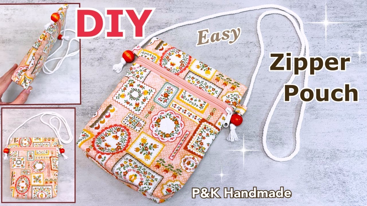 Easy to make💖How to make cute zipper pouch | Sewing tutorial pouch bag ...