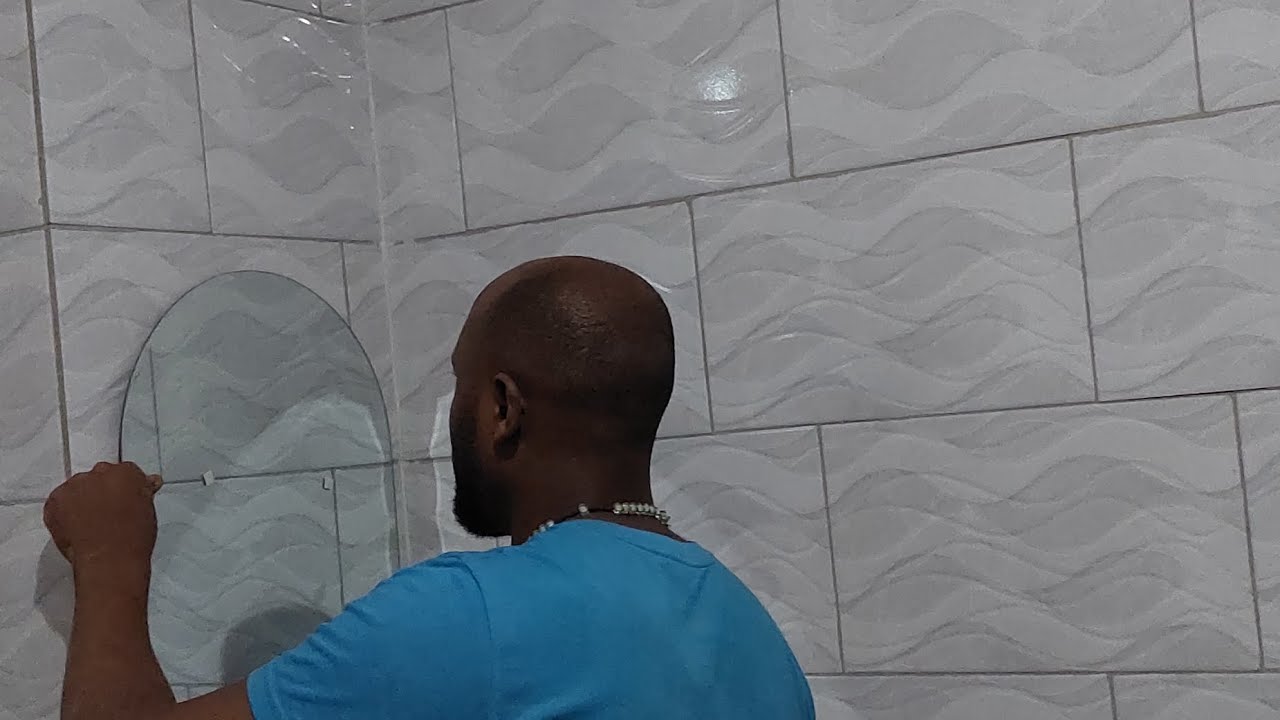 How to hag a mirror onto the wall - YouTube