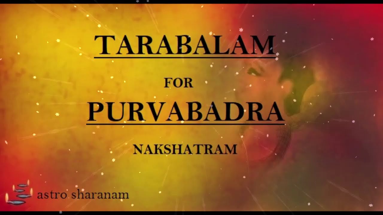 Tarabalam For Purvabadra Nakshatram - YouTube