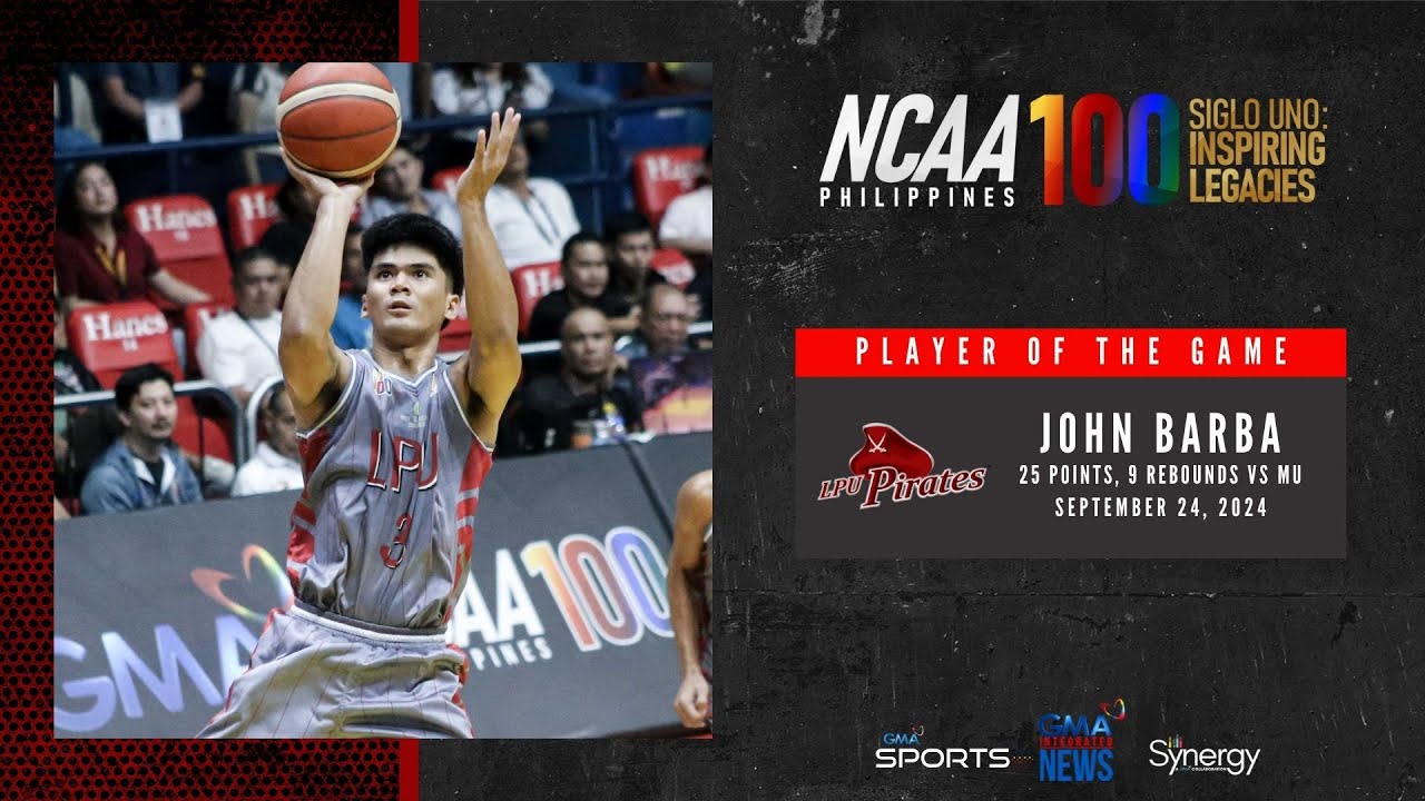 Player of the Game - John Barba vs Mapúa | NCAA Season 100 - YouTube