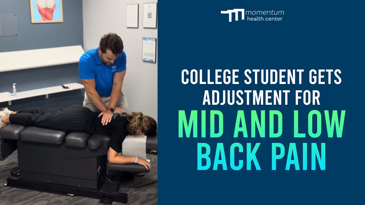 College Student Gets Adjustment for Mid and Low Back Pain 👀 - YouTube