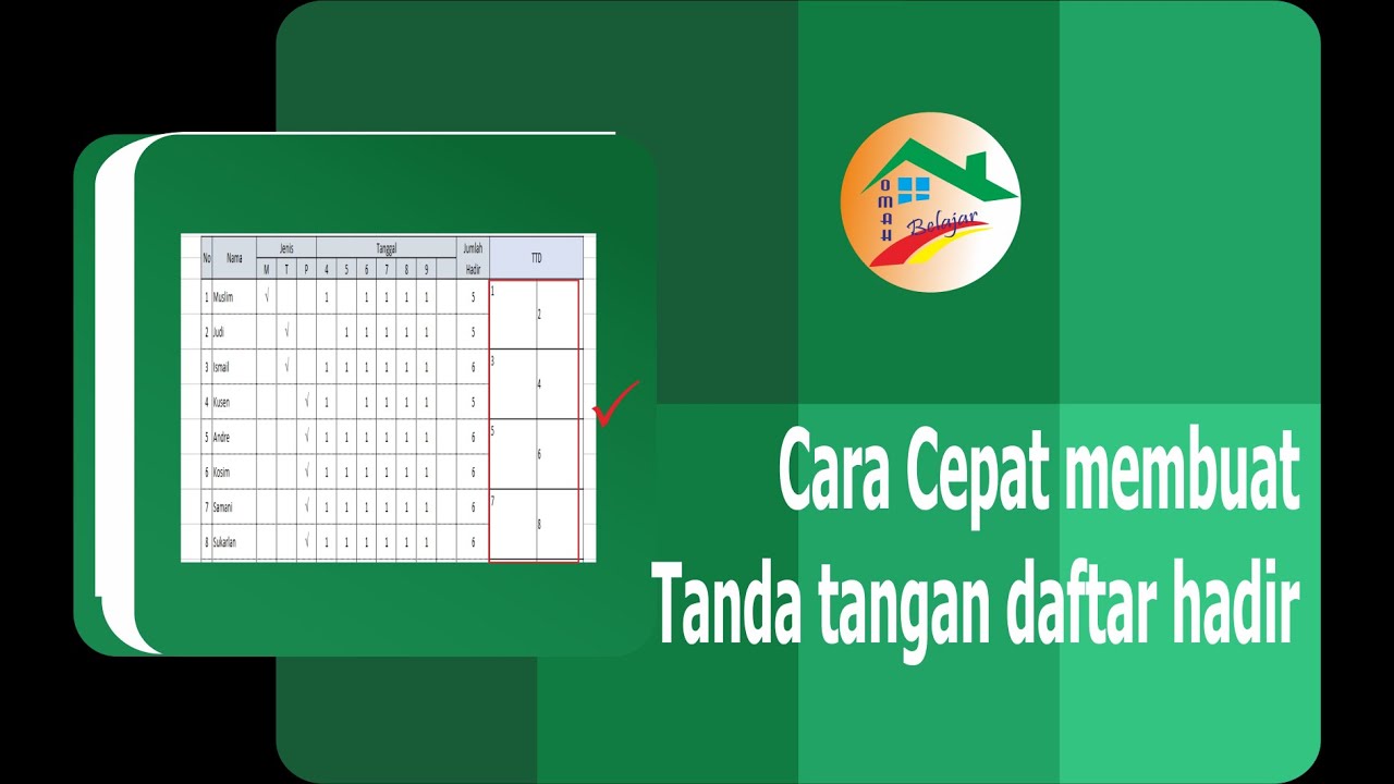 Cara membuat kolum tanda tangan daftar hadir - YouTube