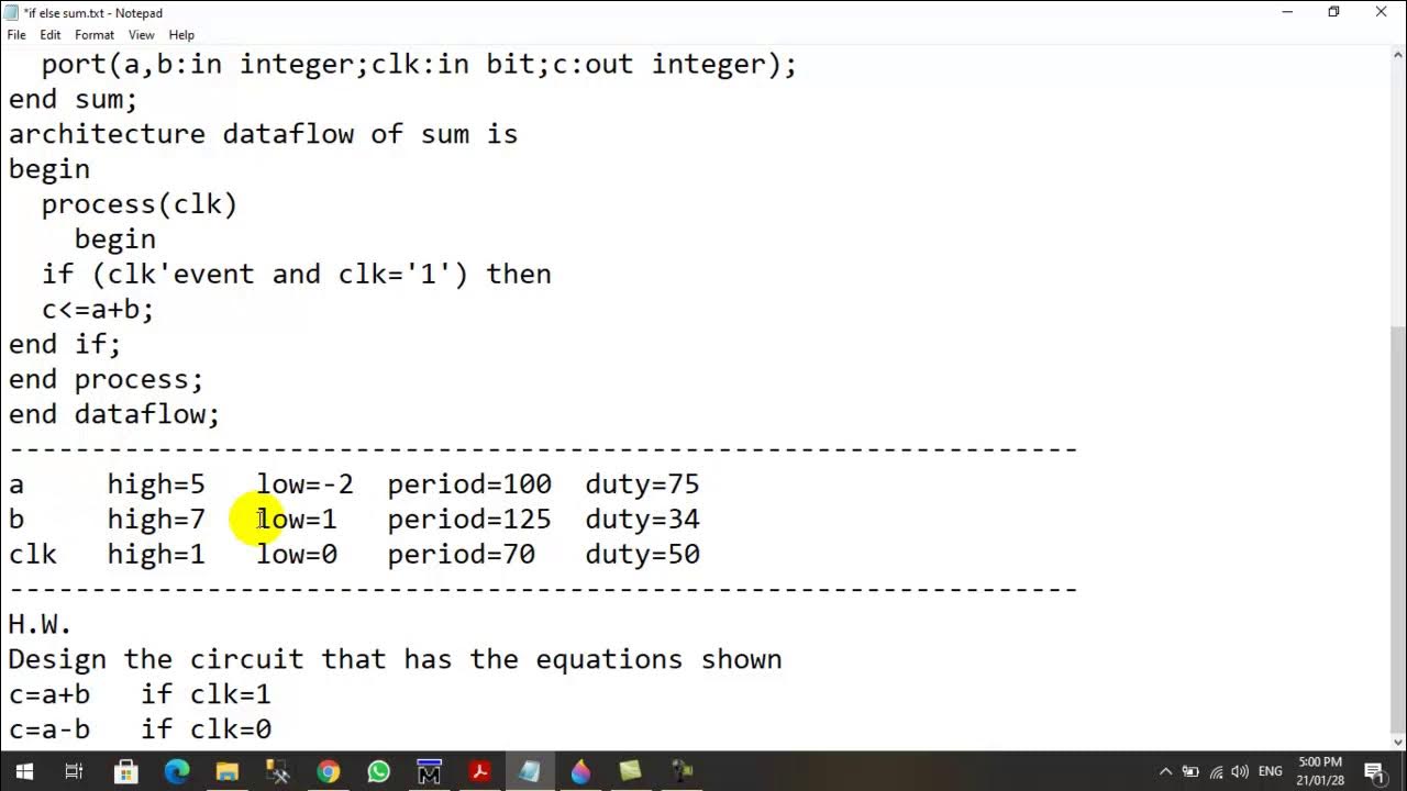 VHDL if else - YouTube