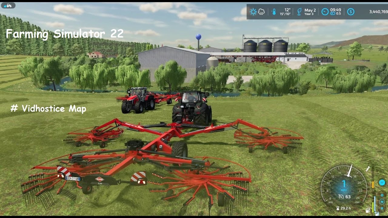 Arranging Hay in Row for Making Bale || FS 22 || - YouTube