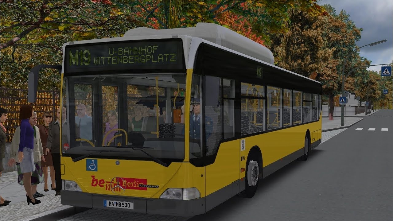 Omsi 2 : Map Berlin X10 : Route M19 on Mercedes Citaro o530 CNG - YouTube