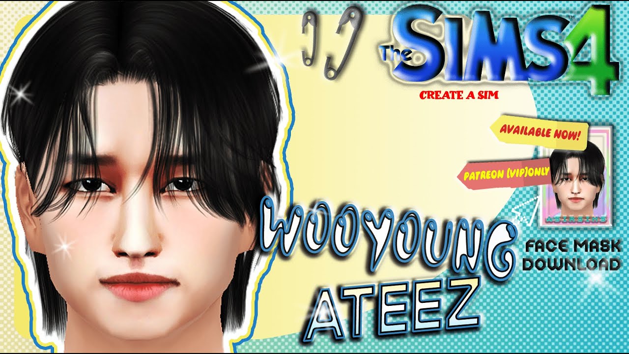 The Sims 4 CAS⚡️|สร้างซิมส์ ATEEZ Wooyoung |KPOP SIMS 4[+CClink]💗🫧 ...