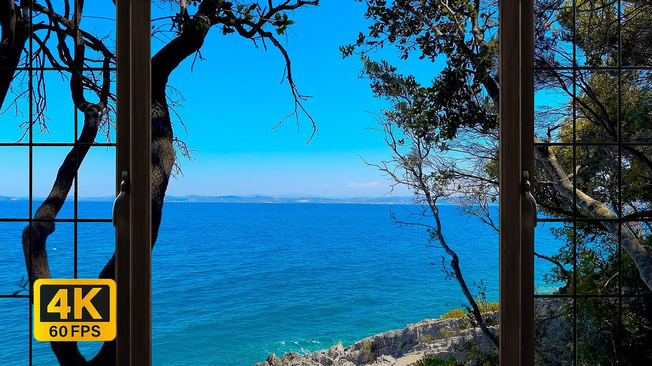 4K Greece sea window view - Relaxing, Calming, Ambience - YouTube